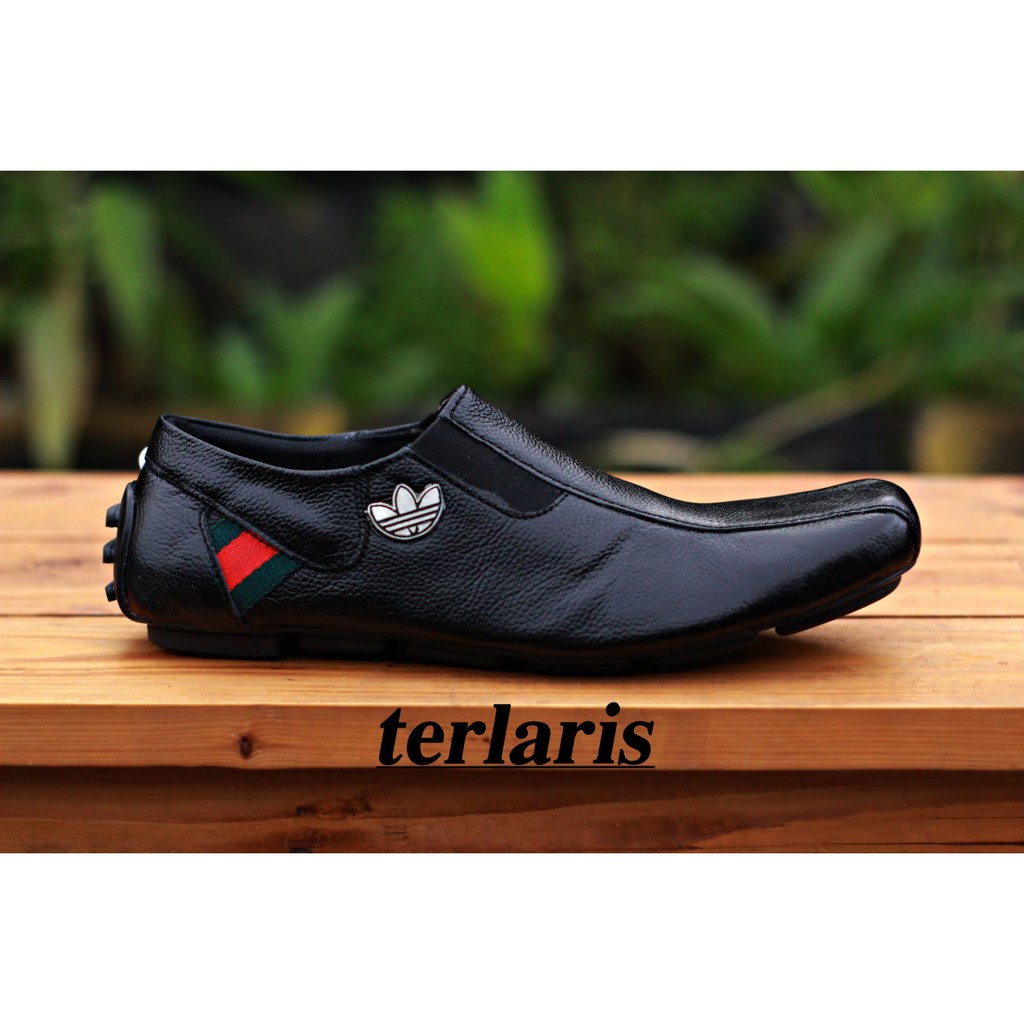 Jual TERLARIS Sepatu Slip on Pria Adidas Slop Kulit Asli Premium Quality Sepatu Pansus Semi ...