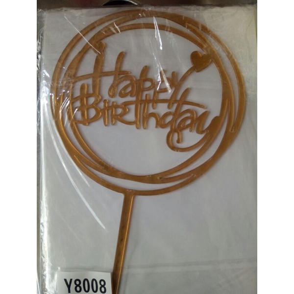 Jual Topper cake bulat love happy birthday | Shopee Indonesia