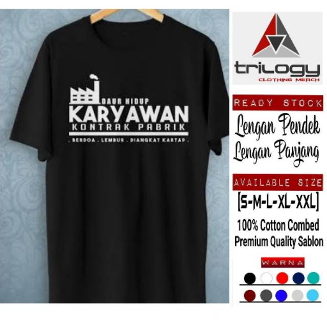 Jual KAOS DISTRO KARYAWAN DAUR HIDUP KARYAWAN PABRIK DESAIN SIMPEL ...