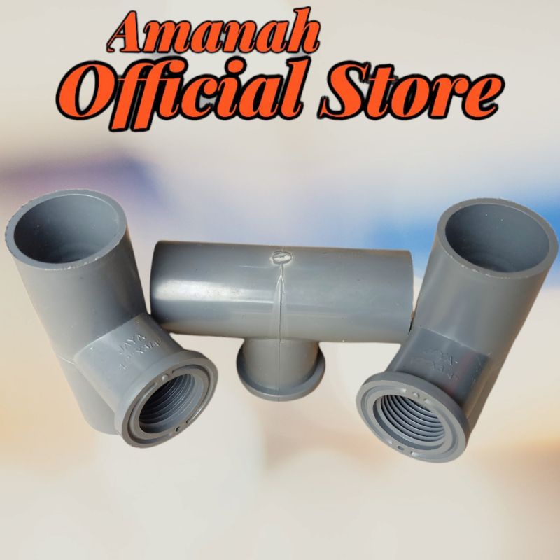 Jual Tee T Pipa 1/2 x 3/4 inch Drat T pipa pvc (1/2 inch Drat x 3/4 ...