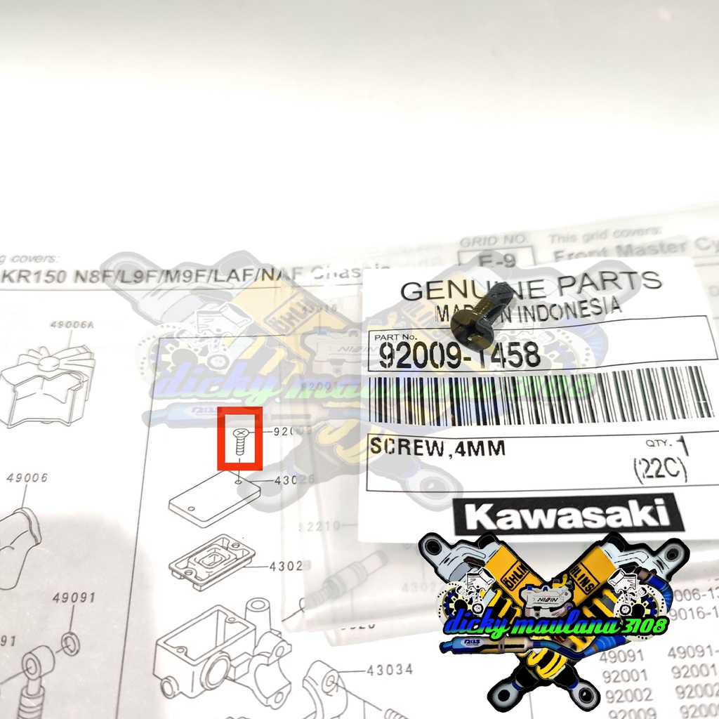 Jual BAUT TUTUP COVER MASTER REM DEPAN NINJA 150 R SS RR ORIGINAL (SATUAN) | Shopee Indonesia