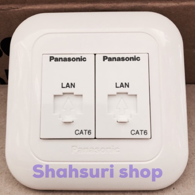 Jual Stop kontak Outlet data cat6 cat 6 double 2 + frame panasonic 1 ...