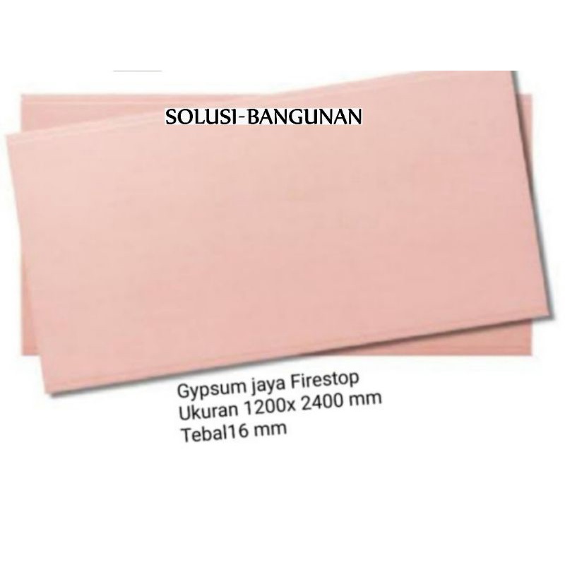 Jual Gypsum jayaboard firestop 16mm 1200x2400/gypsum tahan api/gypsum ...