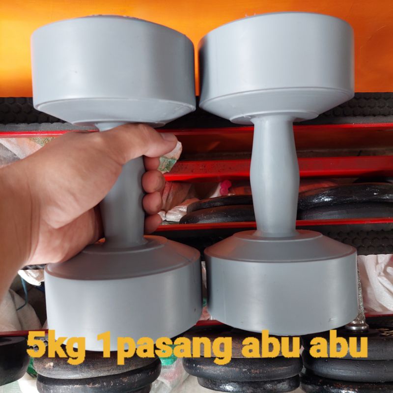 Jual barbel 5kg 1pasang sepasang sudah pakai isi barbel barbell dumbel ...