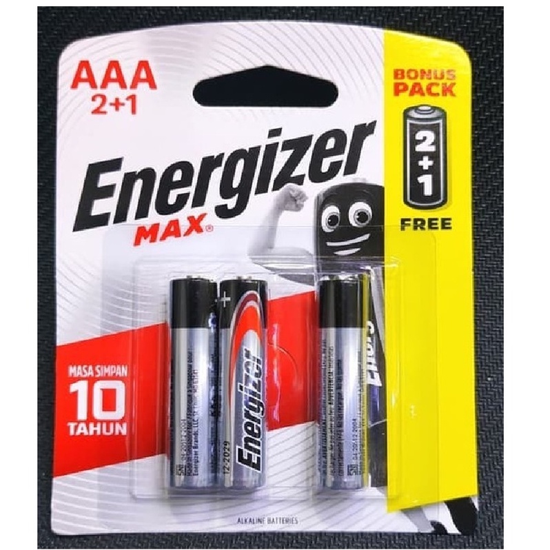 Jual Baterai ENERGIZER MAX Type AAA - 2+1 PCS/PACK ALKALINE BATTERY ...