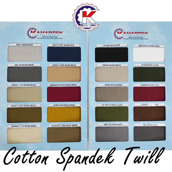 Jual [KAHAPTEX] Bahan Kain Cotton Spandek Twill Polos Premium - Roll ...