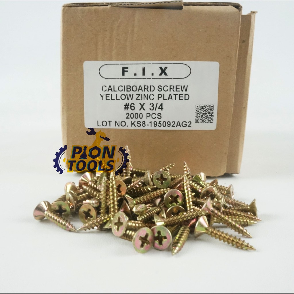 Jual Fix Skrup Kalsiboard 6x3/4 kuning isi 10 pc Sekrup Kalsi ...