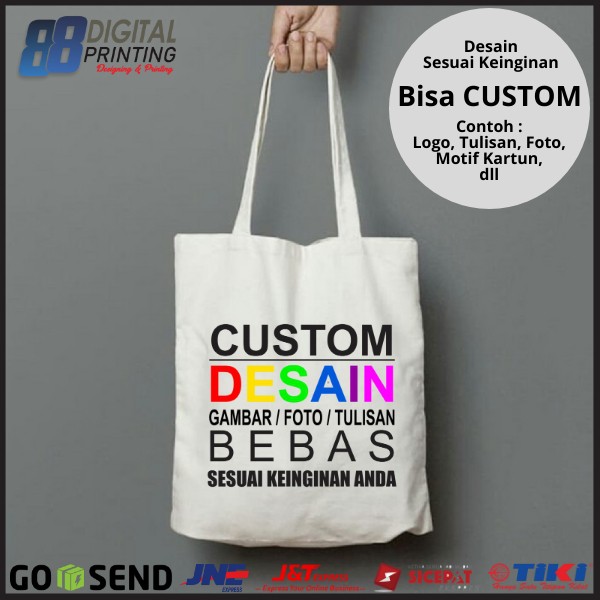 Jual (Drill) Custom Tas Totebag Custom / Totebag Resleting / Toteag ...