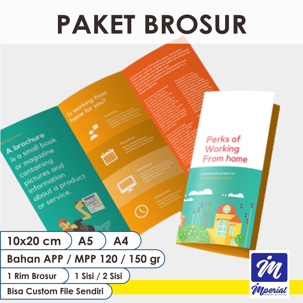 Jual Cetak Paket Brosur Custom Ukuran 10x20 cm / A5 / A4 Bahan APP ...
