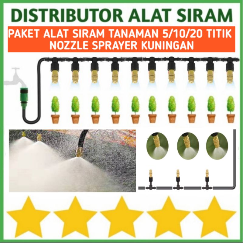 Jual PAKET ALAT SIRAM SPRAYER 5 10 20 TITIK IRIGASI MISTING MIST NOZZLE ...