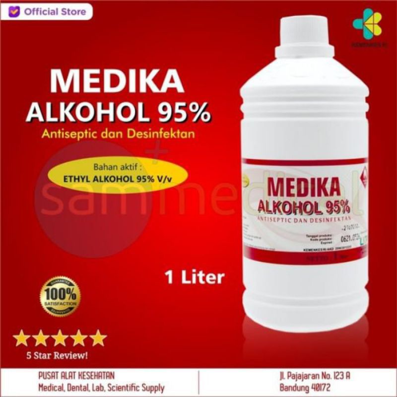Jual medika alkohol 95% 1 liter | Shopee Indonesia