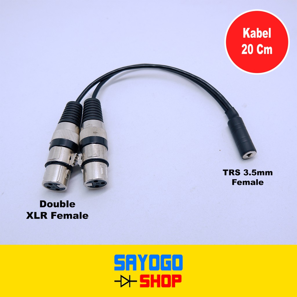 Jual Audio Adapter Female TRS 3.5mm to Double XLR Female/Canon | Shopee ...