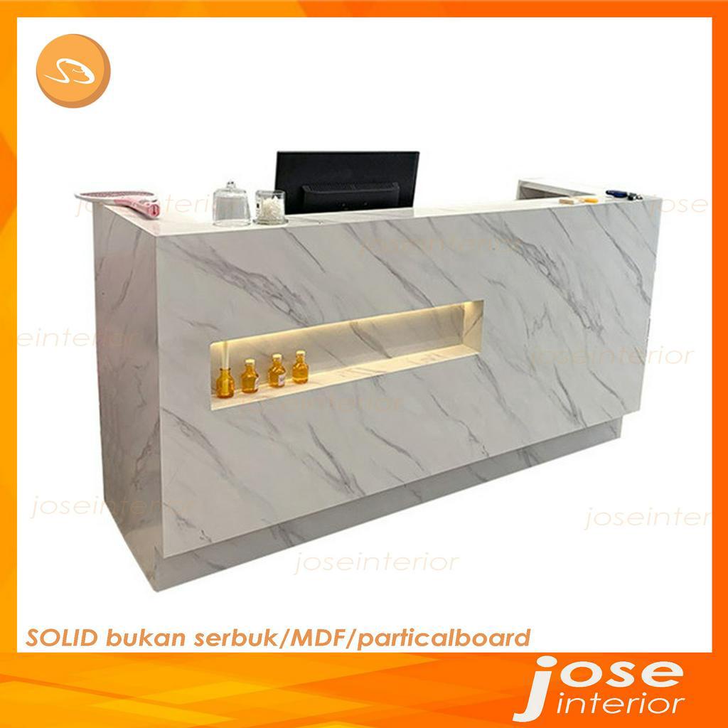 Jual MEJA RECEPTIONIS MOTIF MARBLE MARMER MINIMALIS | Shopee Indonesia