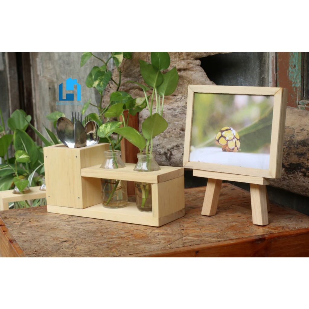 Jual HOME DECOR Kotak Pensil Kayu - Vas Bunga Kayu, Dekorasi Meja Kerja ...