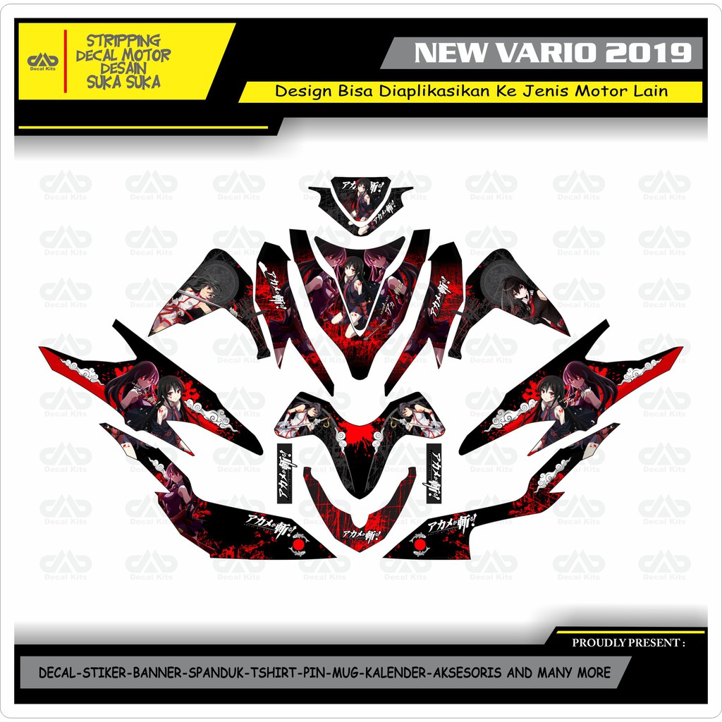 Jual STICKER STRIPING MOTOR FULL BODY ALL NEW VARIO 2018 ANIME AKAME ...