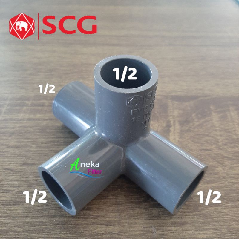 Jual fitting pvc tee elbow 1/2 4way 4 arah hidroponik scg | Shopee ...