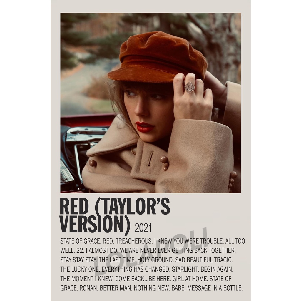 Jual Poster Cover Album Red (Taylor's Version) - Taylor Swift | Shopee ...