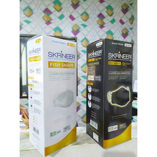 Jual Skrineer Masker Fish Shape 4 ply Earloop isi 20 | Shopee Indonesia