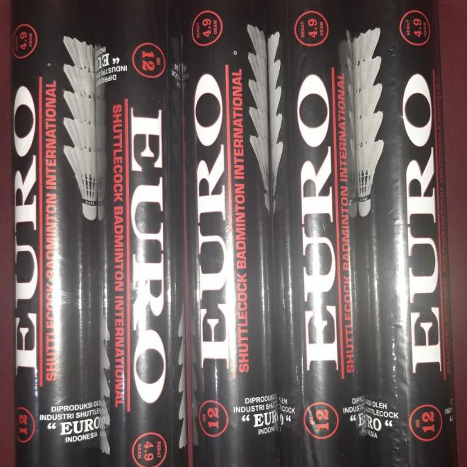 Jual KUALITAS ORIGINAL Shuttlecock Euro Hitam ( paketan isi 5 slop ...