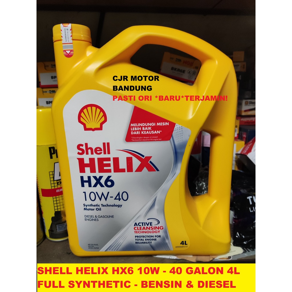 Jual Oli Mobil Shell Helix HX6 10w 40 galon 4L oli full synthetic mobil ...