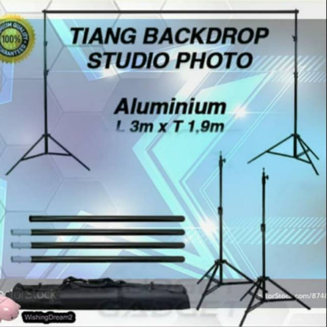 Jual TIANG BACKDROP Tiang Stand BACKGROUND FOTO STUDIO 3M | Shopee ...