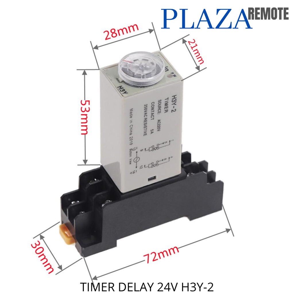Jual DELAY TIMER RELAY 24VAC H3Y-2 1 DETIK - 60 MENIT TANPA SOCKET | Shopee Indonesia