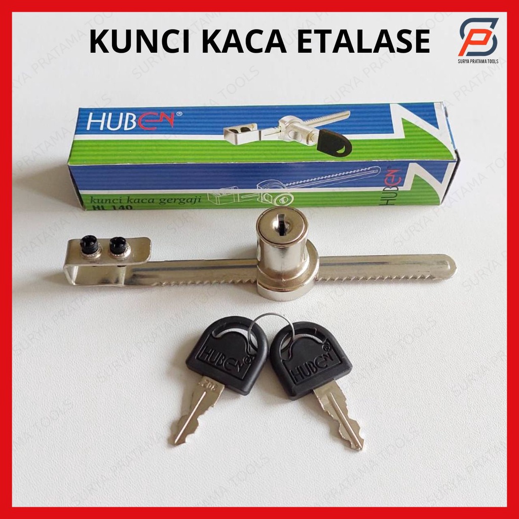 Jual Kunci Kaca Etalase Geser HL 140 Huben / Kunci Kaca Gergaji | Shopee Indonesia