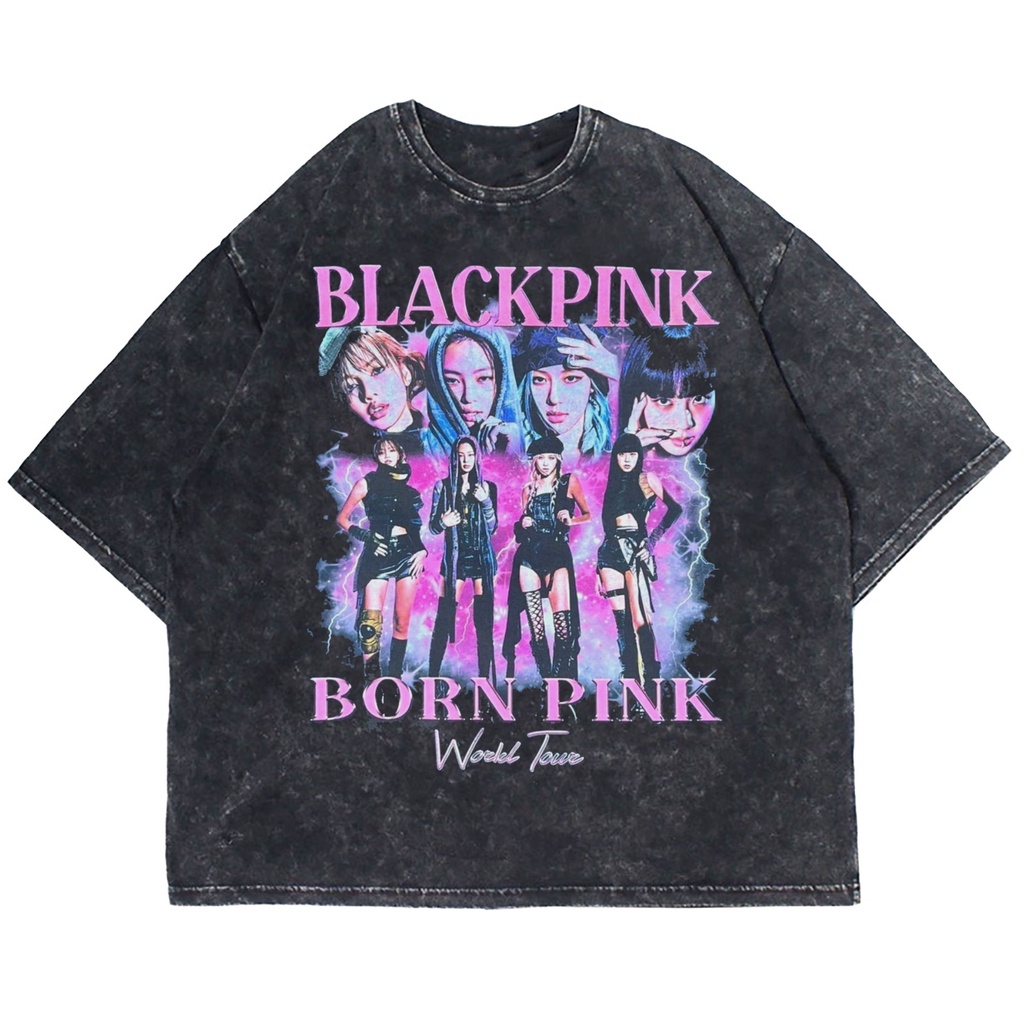 Jual KAOS OVERSIZE BLACKPINK BORN PINK WORLD TOUR SQUAD WASHING VINTAGE TEE (T-SHIRT OVERSIZE ...