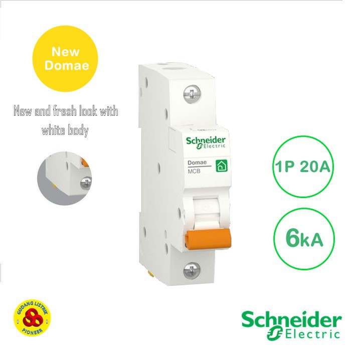 Jual MCB 1P 20A DOMAE SCHNEIDER | Shopee Indonesia