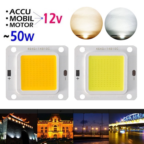 Jual High Power Led 50W COB Kotak HPL COB Input Langsung Aki Accu DC ...