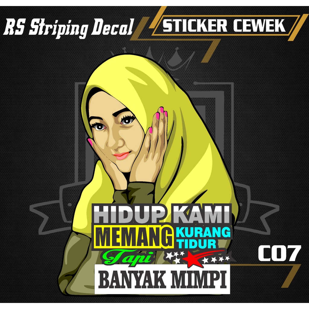 Jual Stiker Cewek vector JAGA JARAK OM decal mobil TRUCK Sticker KATA ...