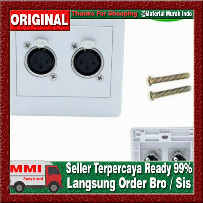 Jual Face Plate 2 Port XLR 3 Pin Female/Wallplate xlr 2 Port 3 Pin ...
