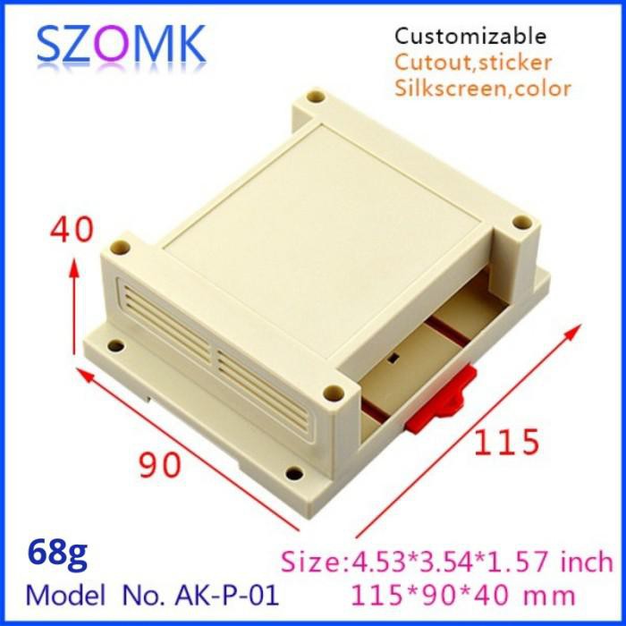 Jual SZOMK AK-P-01 ABS Project Box Enclosure DIN Rail 115 x 90 x 40 ...