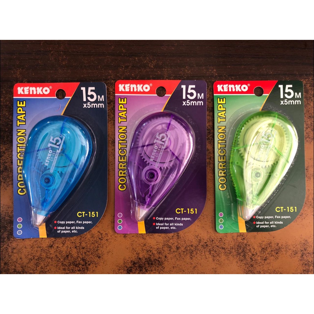 Jual TIPEX ROL / TIPEX KERTAS / CORRECTION TAPE 15 METER MEREK KENKO CT ...