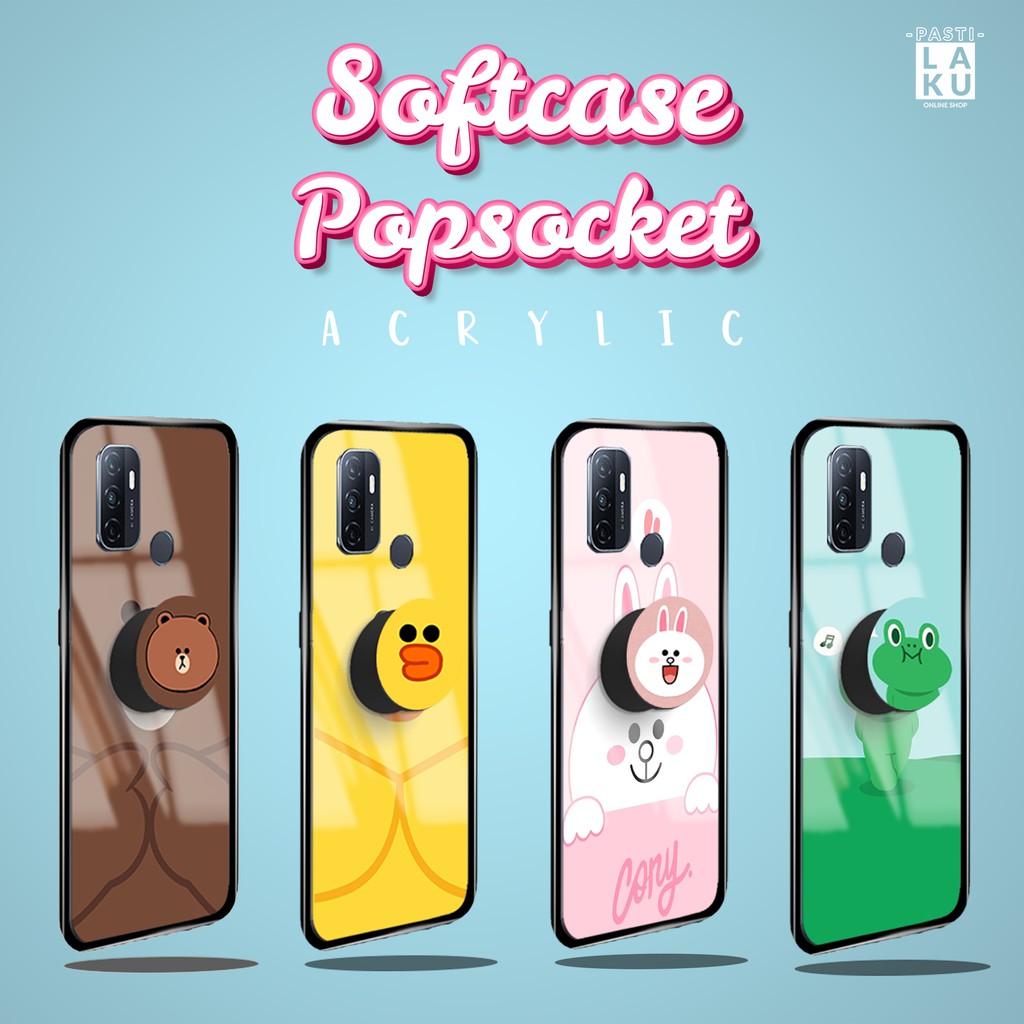 Jual Softcase Glass Kaca + Popsocket [P1] Case Handphone - Case HP ...