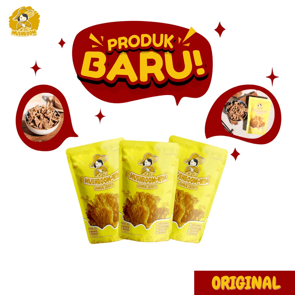 Jual Jamur Tiram Crispy Mushroom-nim Halal Gurih Siap Makan - Kripik ...