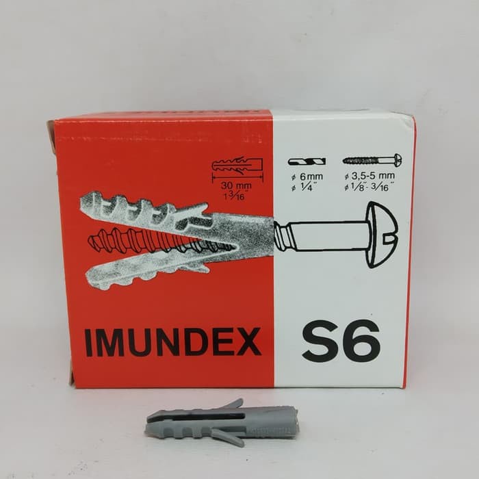Jual IMUNDEX S6 FISHER FISER MATABOR 6 MM SEKRUP BAUT SKRUP 1 PAK 100 PCS | Shopee Indonesia