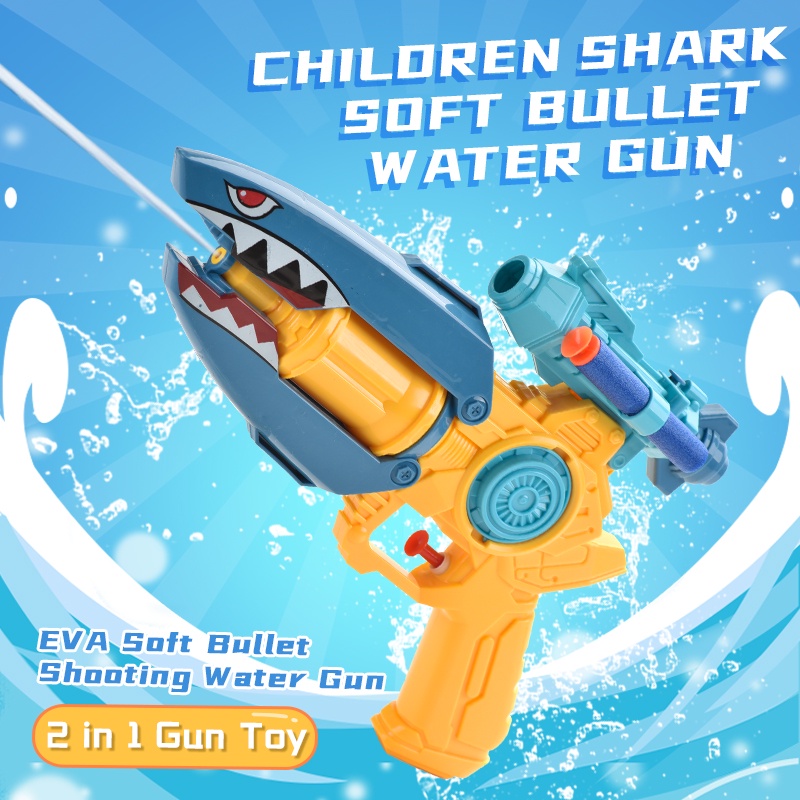 Jual MAINAN PISTOL AIR & PELURU LUNAK 2IN1 BABY SHARK WATER GUN EVA ...