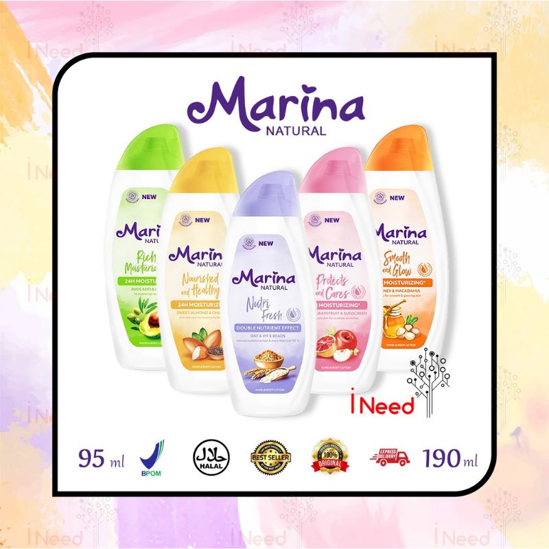 Jual Marina natural hand and body lotion 190ml | Shopee Indonesia
