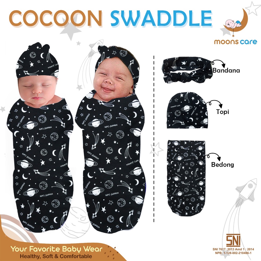 Jual moons care SNI Bedong Bayi Cocoon Swaddle 1 Lapis Motif Bonus ... Jual moons care SNI Bedong Bayi Cocoon Swaddle 1 Lapis Motif Bonus ...