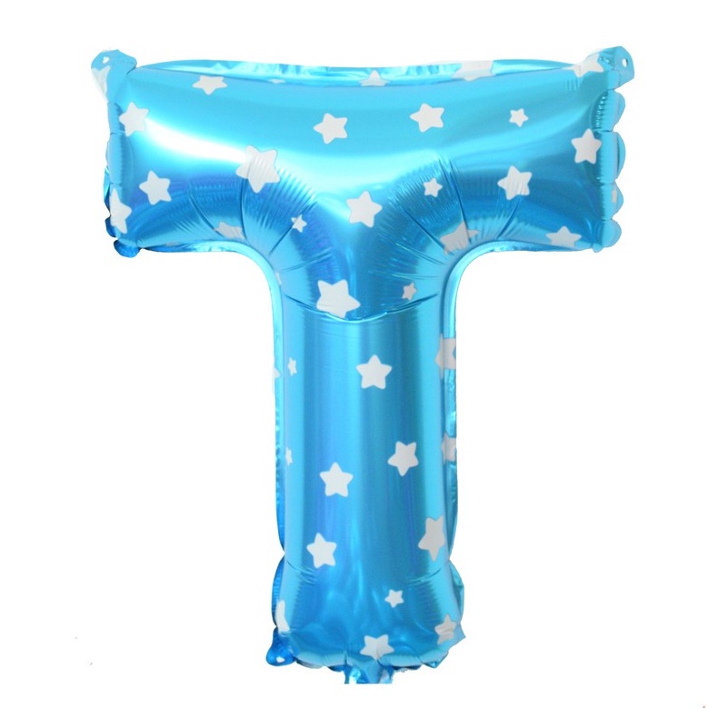 Jual DINOSO Balon Foil Huruf Biru 16 Inch 40cm A-Z Angka Biru 0-9 Biru ...