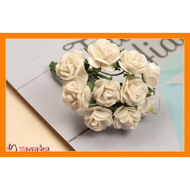 Jual 1 Ikat Bunga Mawar Kertas Putih 1 cm (APB-119) FTN Craft | Shopee ...