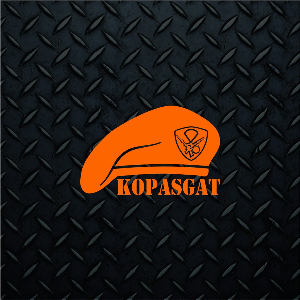 Jual Sticker Kopasgat orange cutting menyala untuk mobil kaca belakang ...