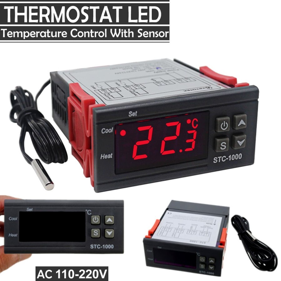 Jual Digital Controller dan Sensor pengukur temperatur suhu air ...