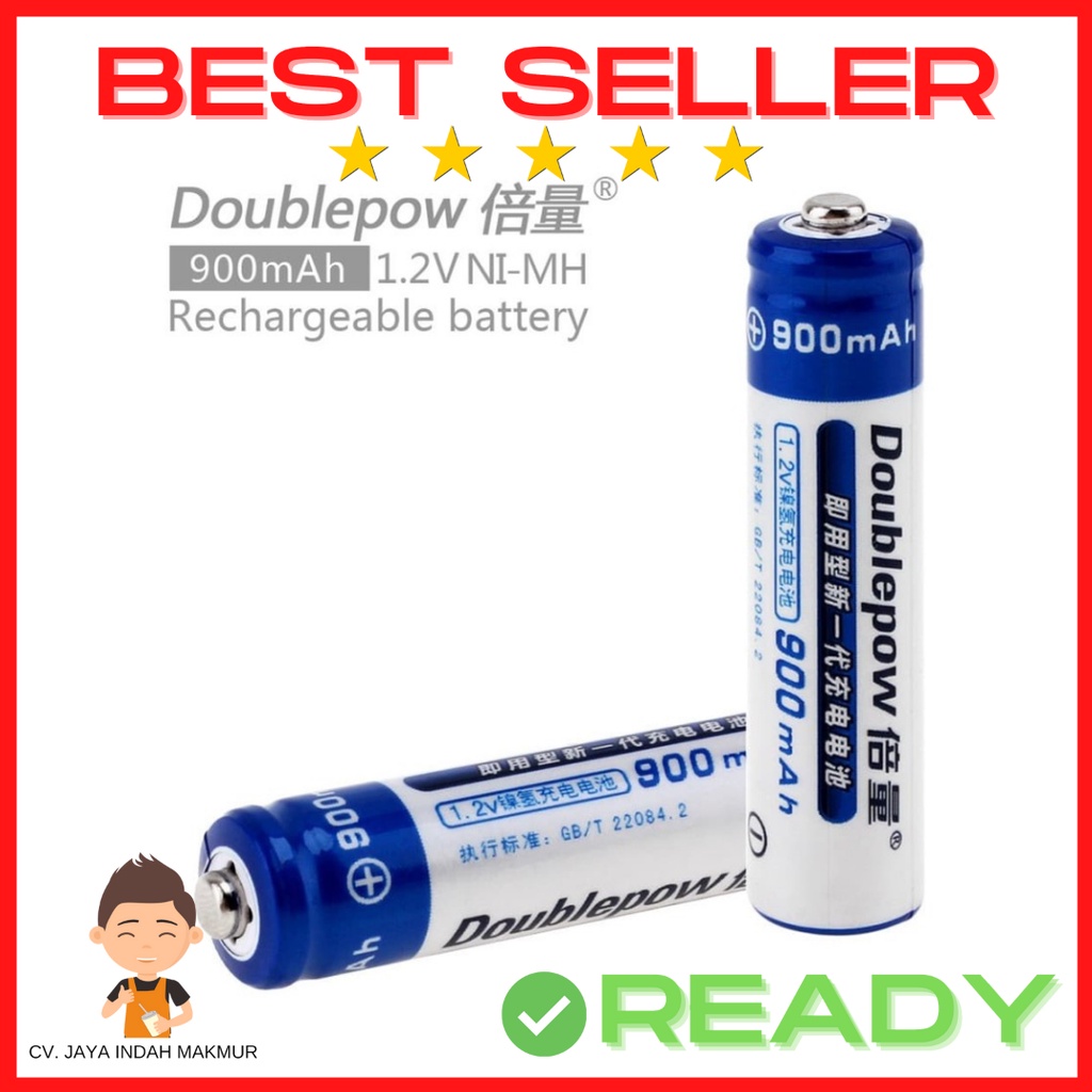 Jual DOUBLEPOW BATU BATERAI AAA RECHARGEABLE NIMH 900MAH 1.2V BATREI ...