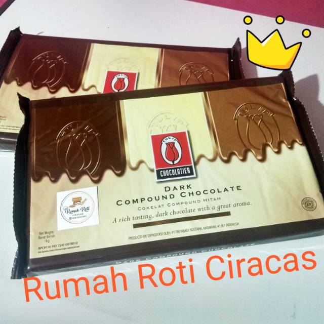 Jual TULIP DARK CHOCOLATE 1KG COMPOUND COKLAT BATANG CHOCO | Shopee ...