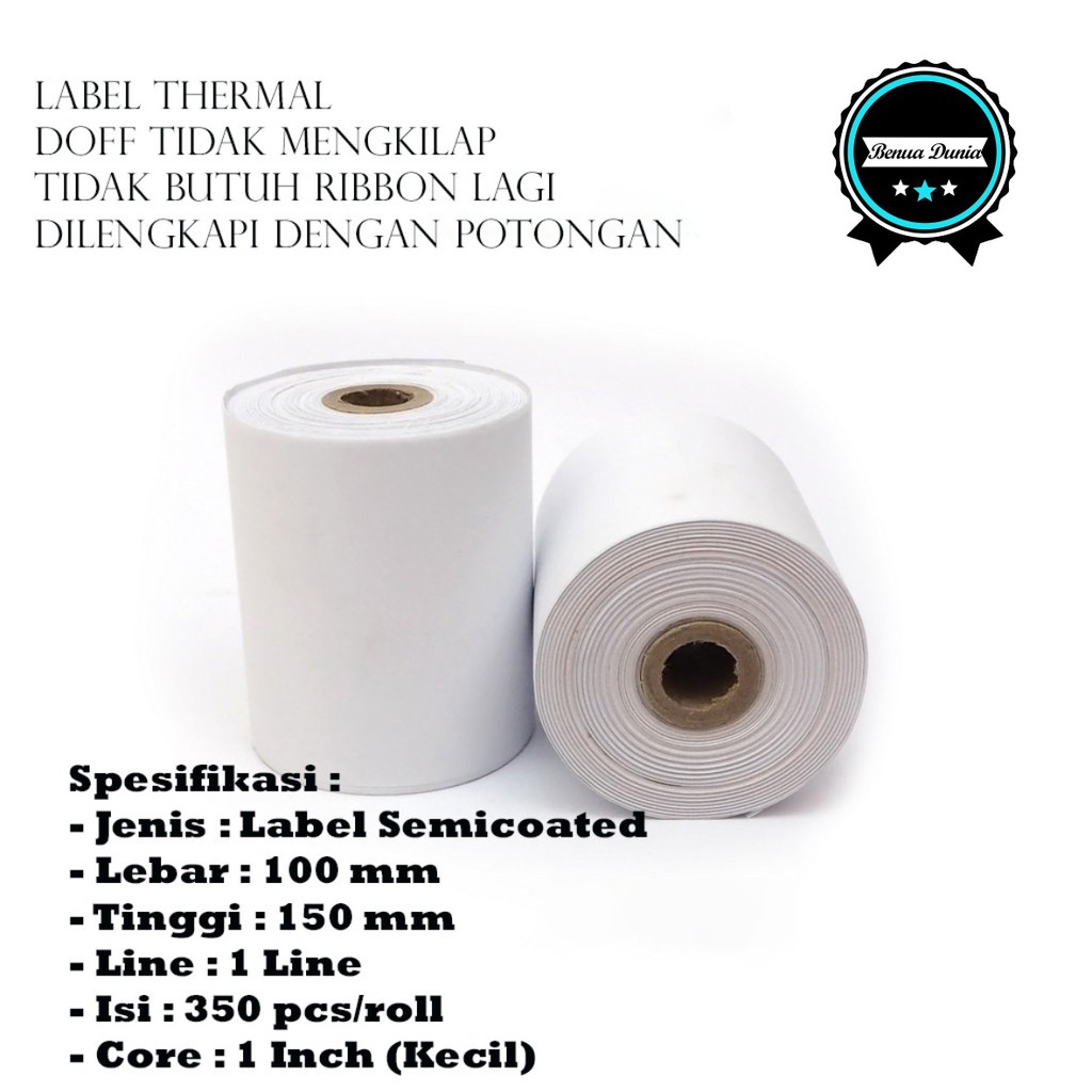 Jual Kertas resi Label Sticker Direct Thermal A6 10x15cm 100x150mm ...