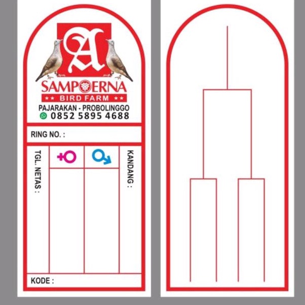 Jual kitir kandang ternak burung perkut. puter.murai bisa custom nama ...