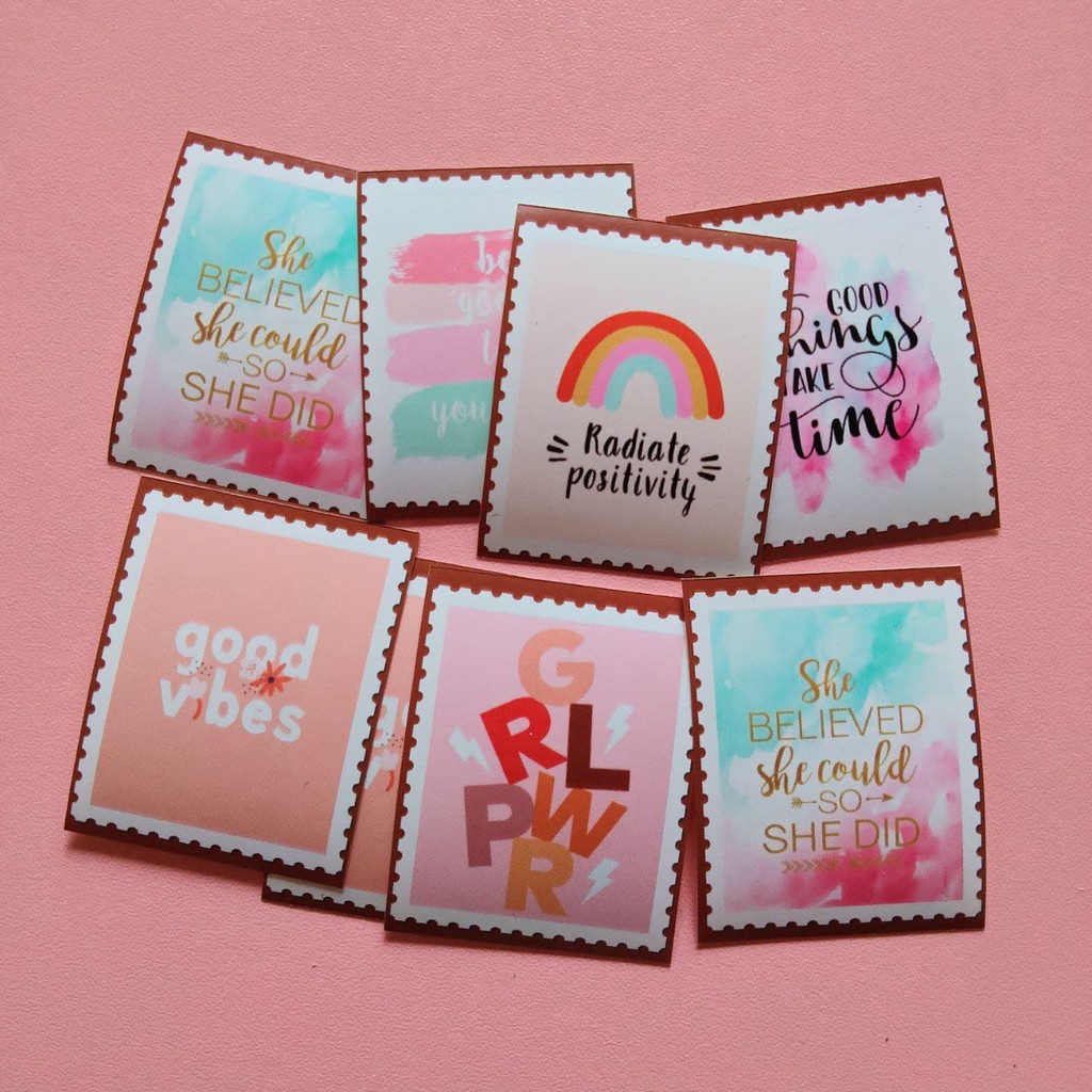 Jual sticker scrapbook perangko aesthetic - stiker jurnal set motif ...