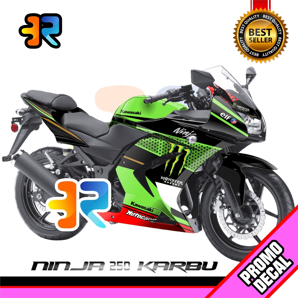 Jual Decal Motor Ninja 250 Karbu Desain Livery KRT Sticker Full Body ...